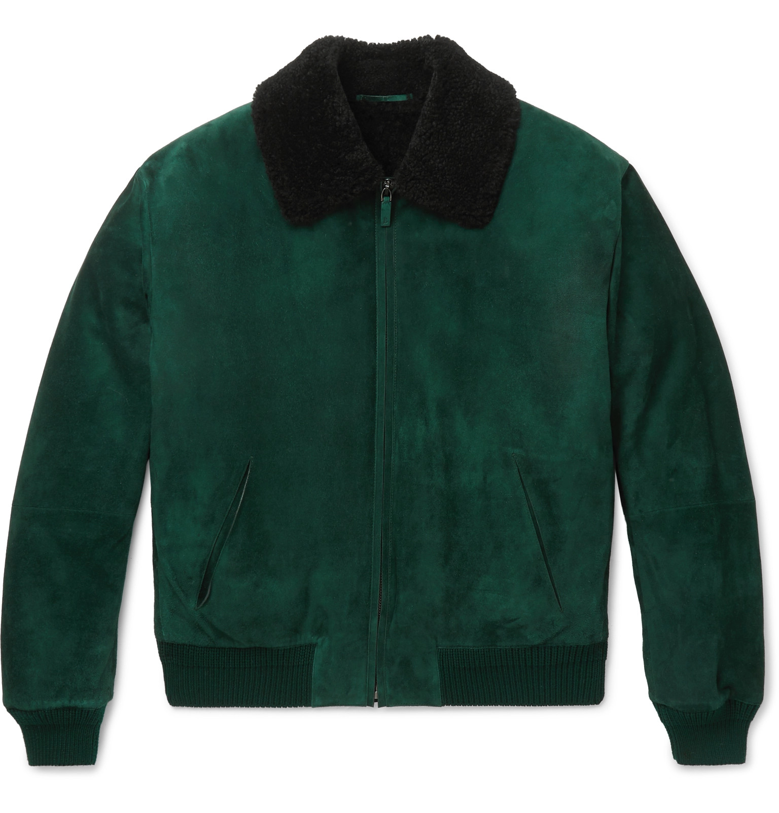 Very Goods | Berluti - Lizard and Shearling-Trimmed Nubuck Bomber Jacket