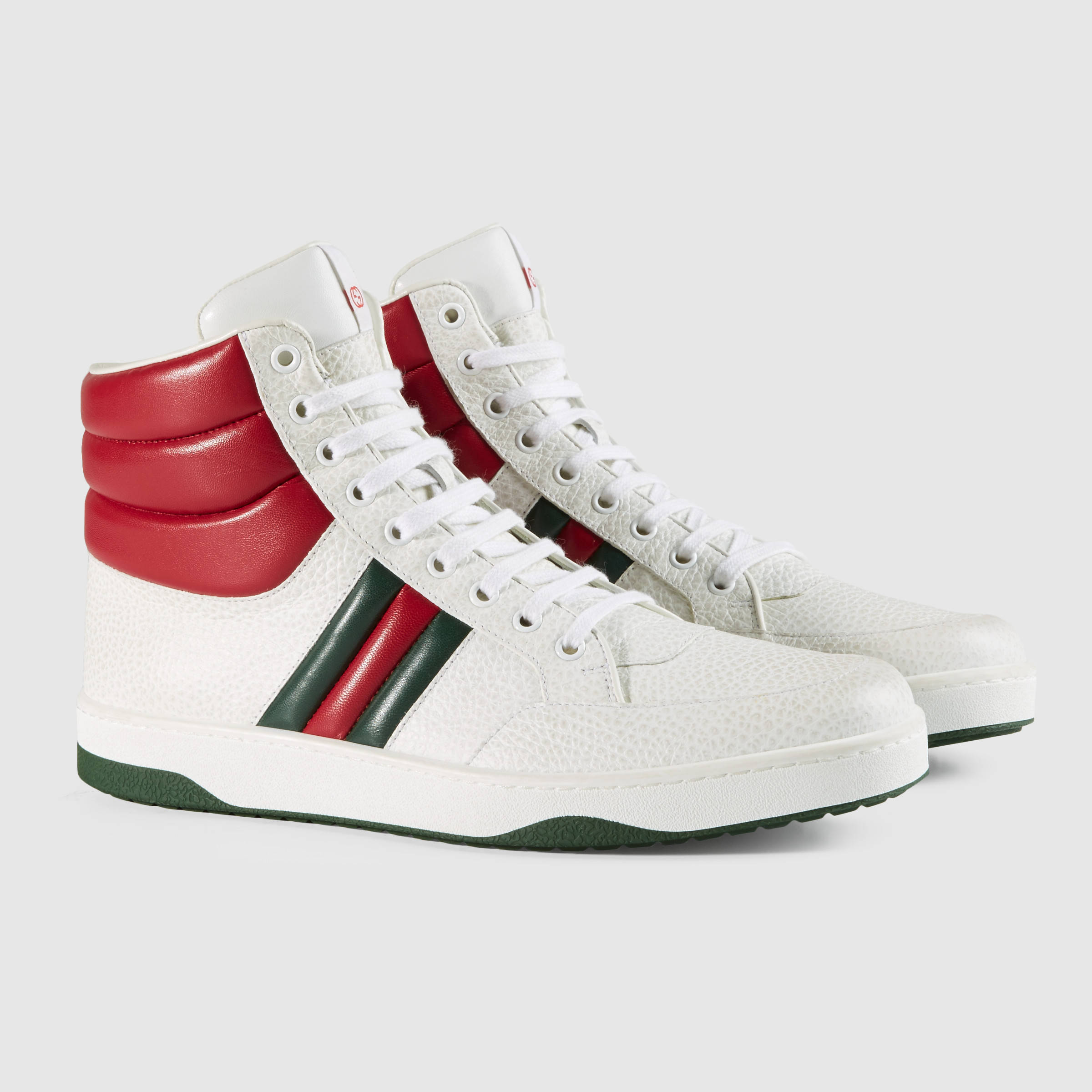 Very Goods | Gucci Men - Leather web high-top sneaker - 368494DEF309083