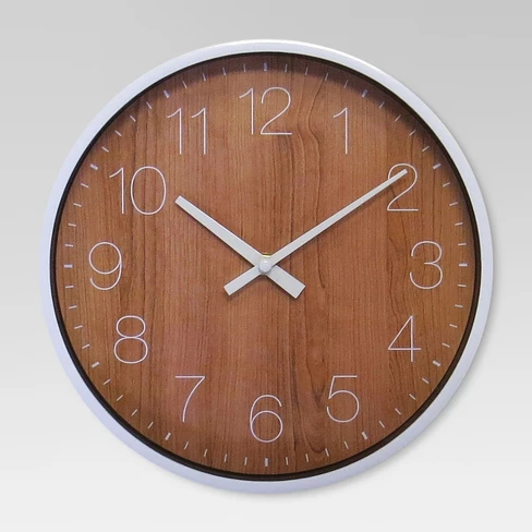 Very Goods | 10" Round Wall Clock Walnut Finish - Project 62 : Target