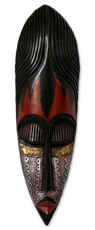Very Goods | Nigerian Wood Mask - Fulani Maiden | NOVICA