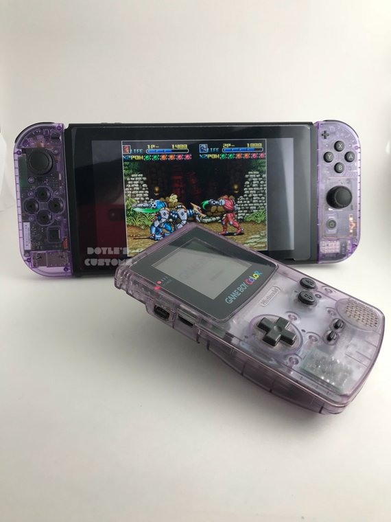 Very Goods | Atomic purple custom gameboy color backplate and joycon set