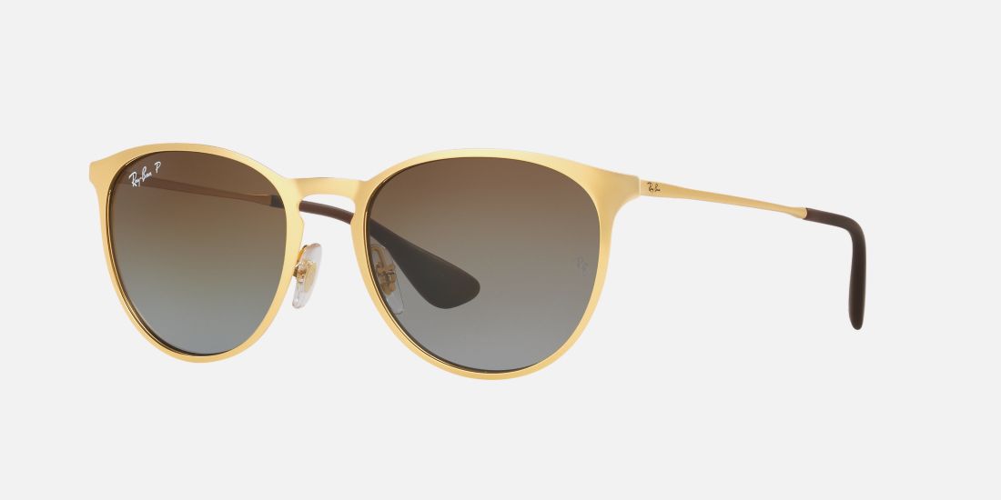 Very Goods | Ray-Ban RB3539 ERIKA METAL 54 Brown & Gold Matte Polarized ...