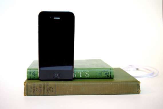 Very Goods | Olive Green Double Antique Book Charging Dock for iPod and ...