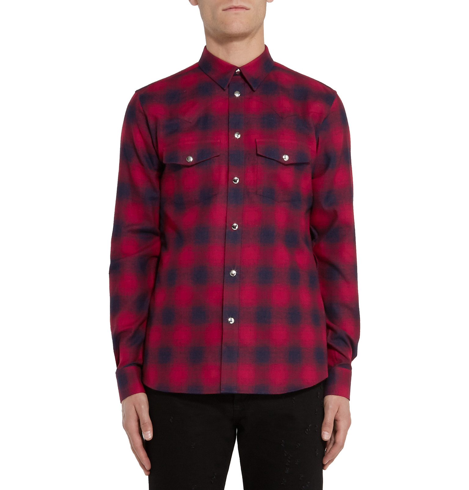 Very Goods | Givenchy - Slim-Fit Checked Cotton-Flannel Western Shirt