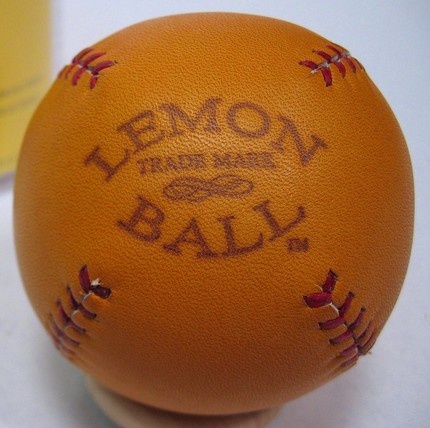 Very Goods | LEMON BALL Vintage style lemon peel baseball. Tan with Red ...