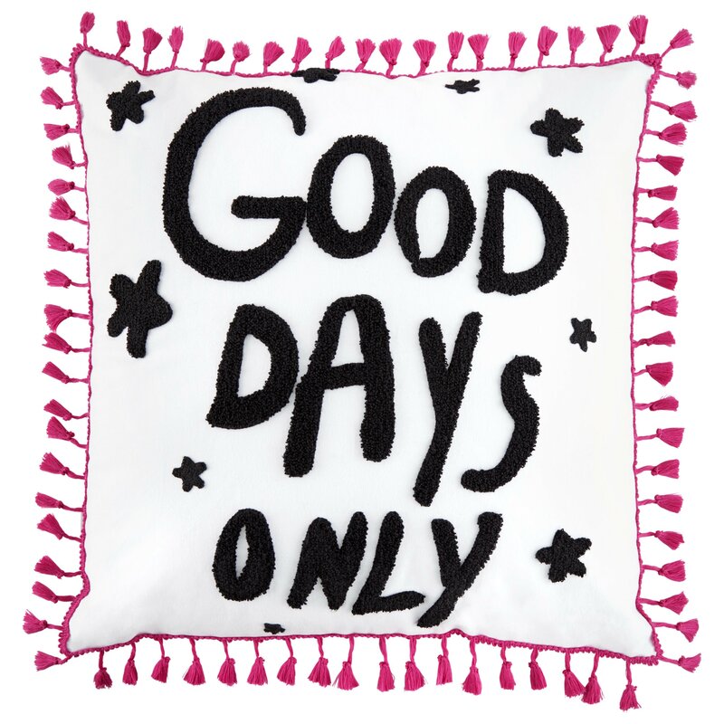 Very Goods | Betsey Johnson Good Days Only Cotton Throw Pillow | Wayfair