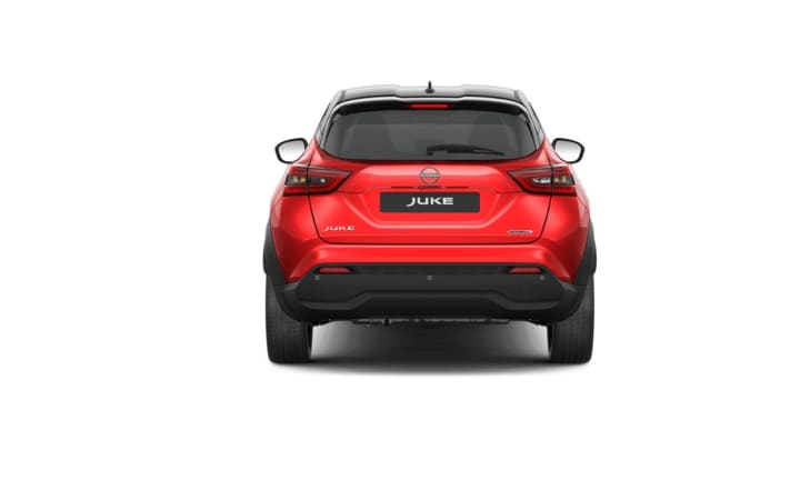 Neu Nissan Juke Tekna 2022 in Fuji Sunset Red Contrast Black ab 569€