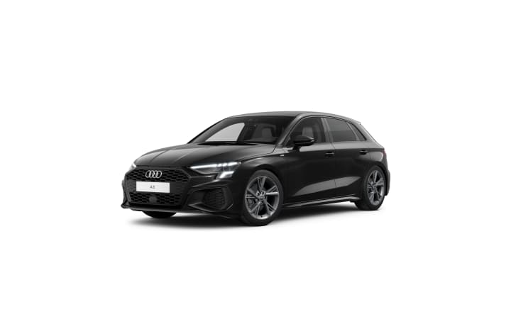 Neu Audi A3 Sportback S line 2023 in Mythosschwarz Metallic ab 649€