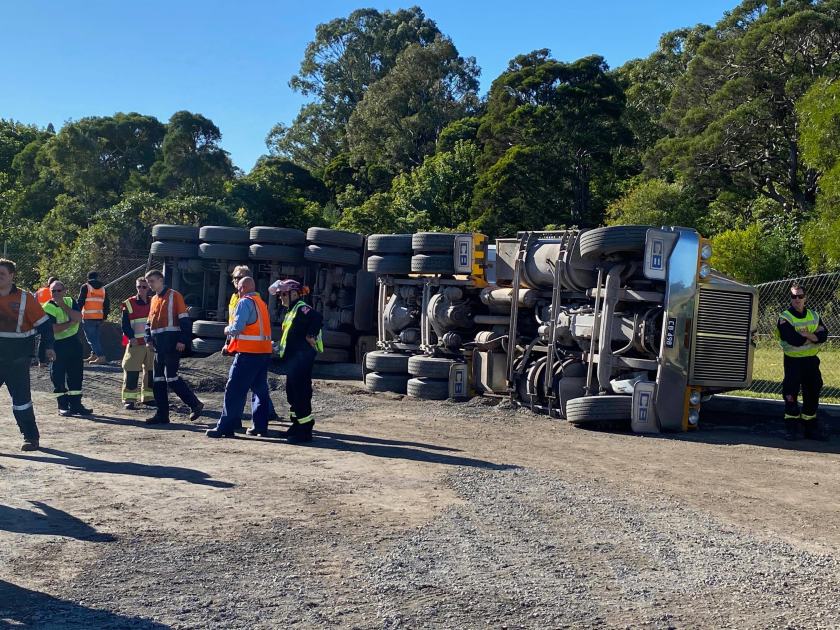 Truck Rollover - Spring Hill - Fire and Rescue NSW