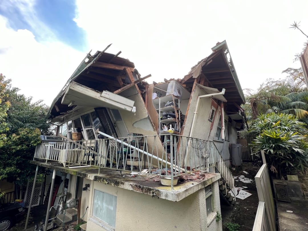 Home partially collapses in Sydney's north-west - Denistone - Fire and ...