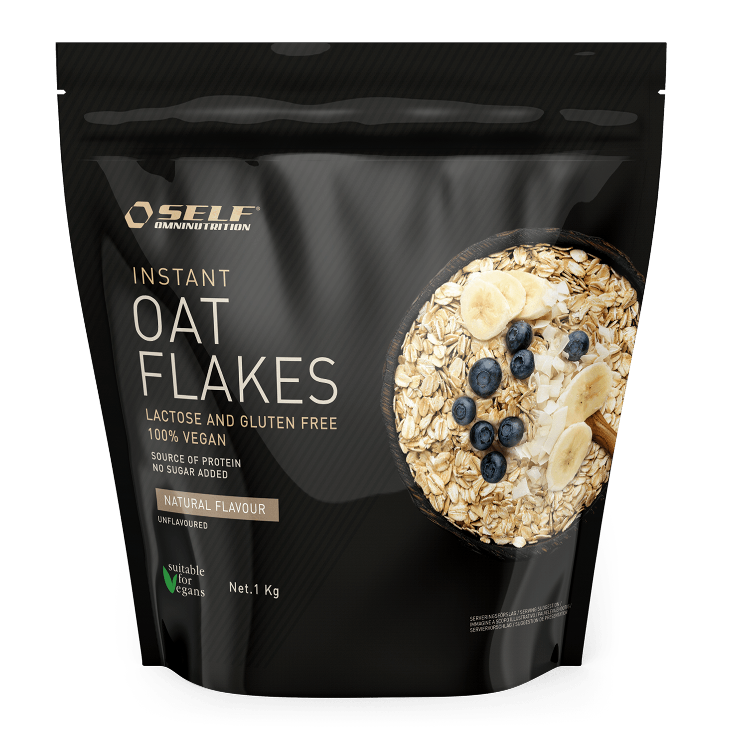 Self Instant Oat Flakes, 1kg, Naturell | Fitnessgrossisten