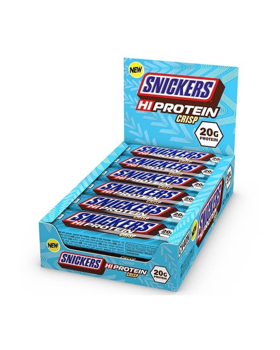 Snickers Hi-Protein Bars, 55g x 12 stk, Chocolate Crisp | Fitnessgrossisten