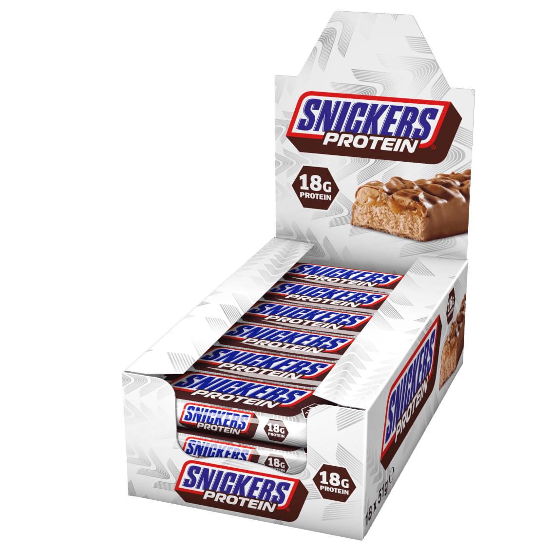 Snickers 18G Protein Bar, 18x51g, Original | Fitnessgrossisten