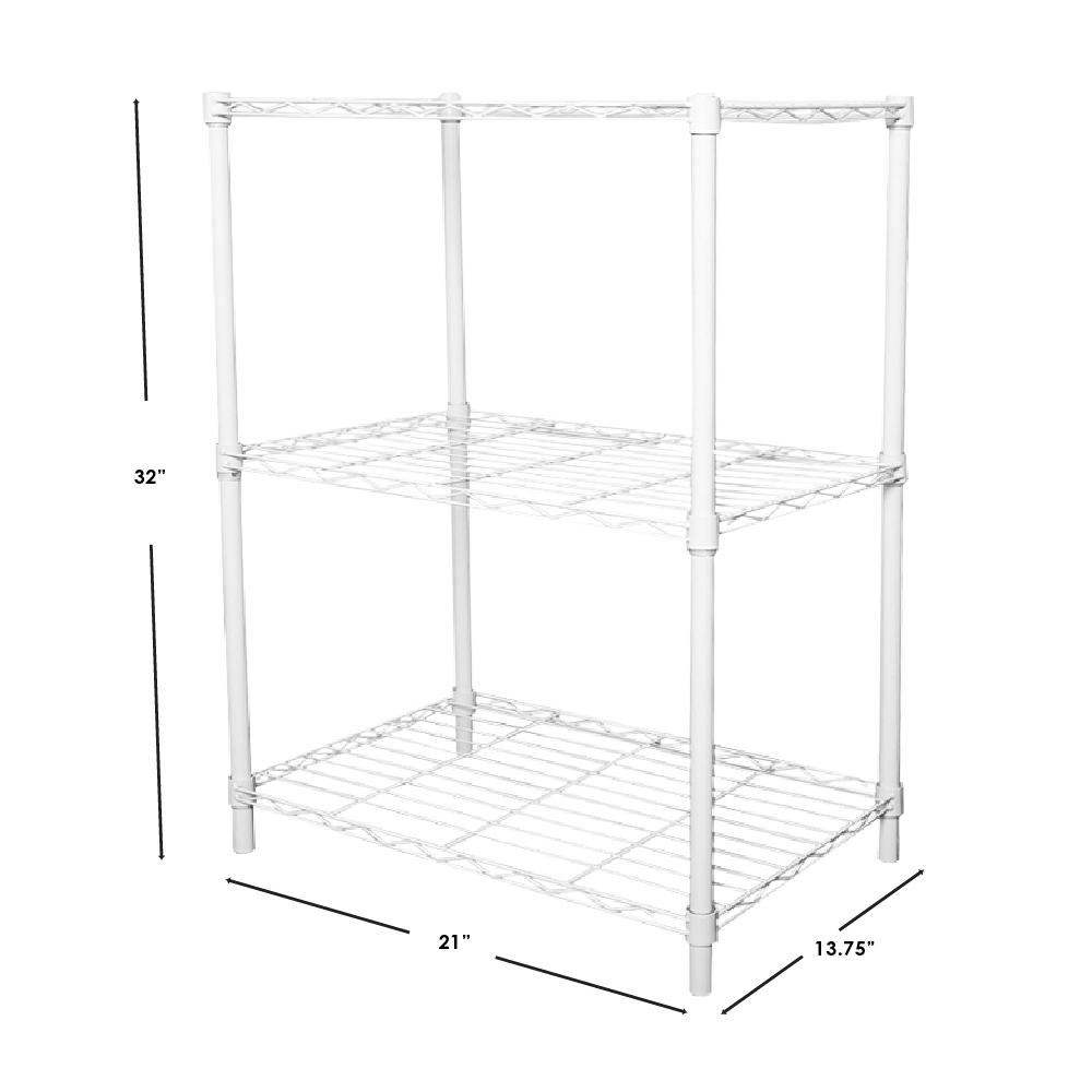 Home Basics Metal 3 Tier Wire Shelf, White (4 Pack) - Walmart.com