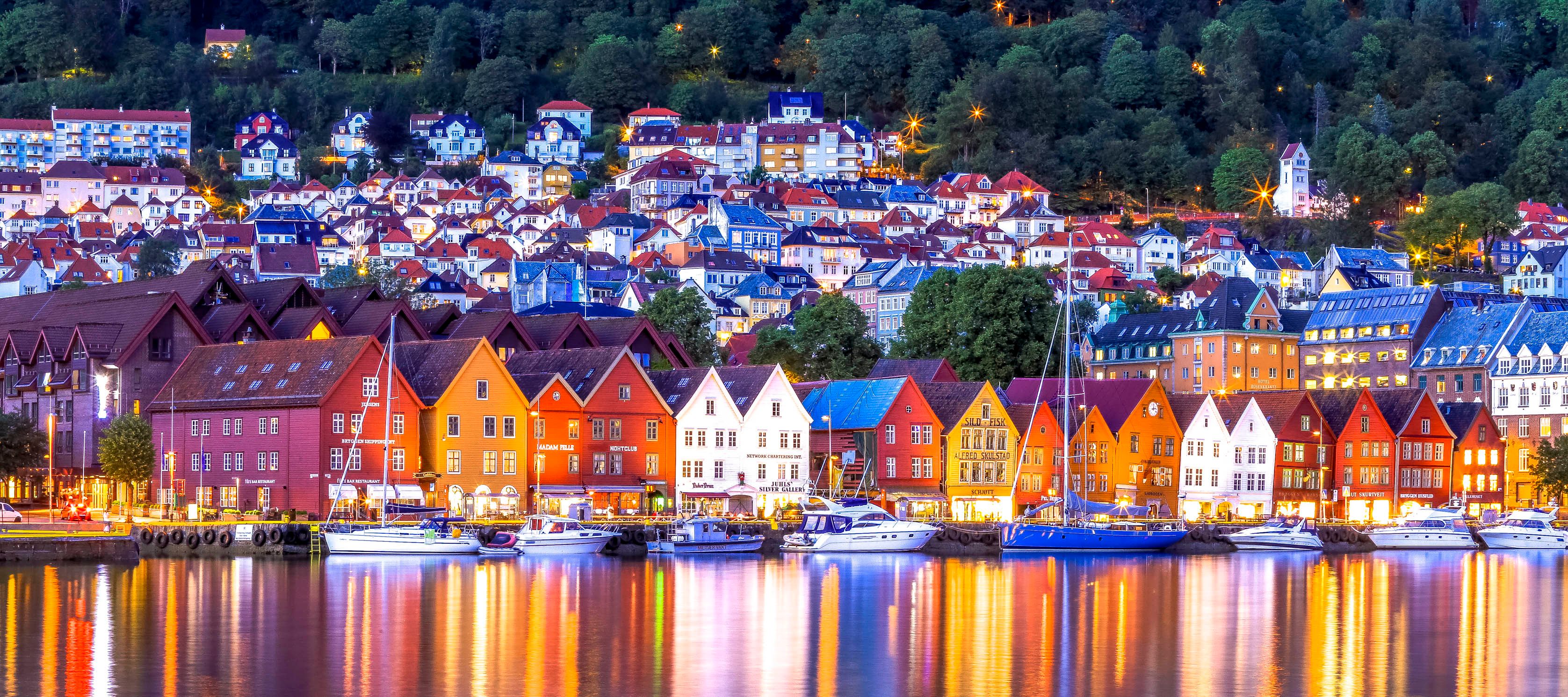 Bryggen og fisketorget i Bergen