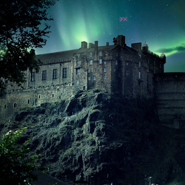 Edinburgh Castle Northern Lights Art & Collectibles Digital Prints ...
