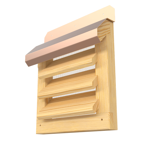 Fixed louver 6X6" wood and copper