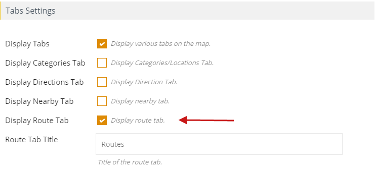 How to Display Route tab in Tabs setting | Wpmapspro.com