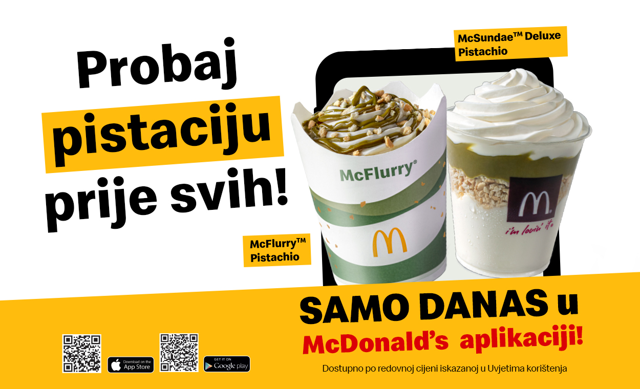 Sve čari pistacije u ekskluzivnoj ponudi za korisnike McDonald's aplikacije