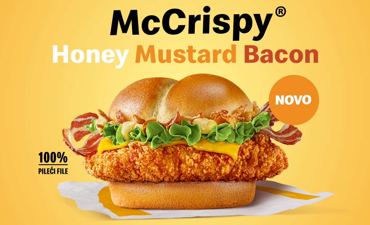 Uživaj u svakom hrskavom zalogaju novog McCrispy Honey Mustard Bacon ...