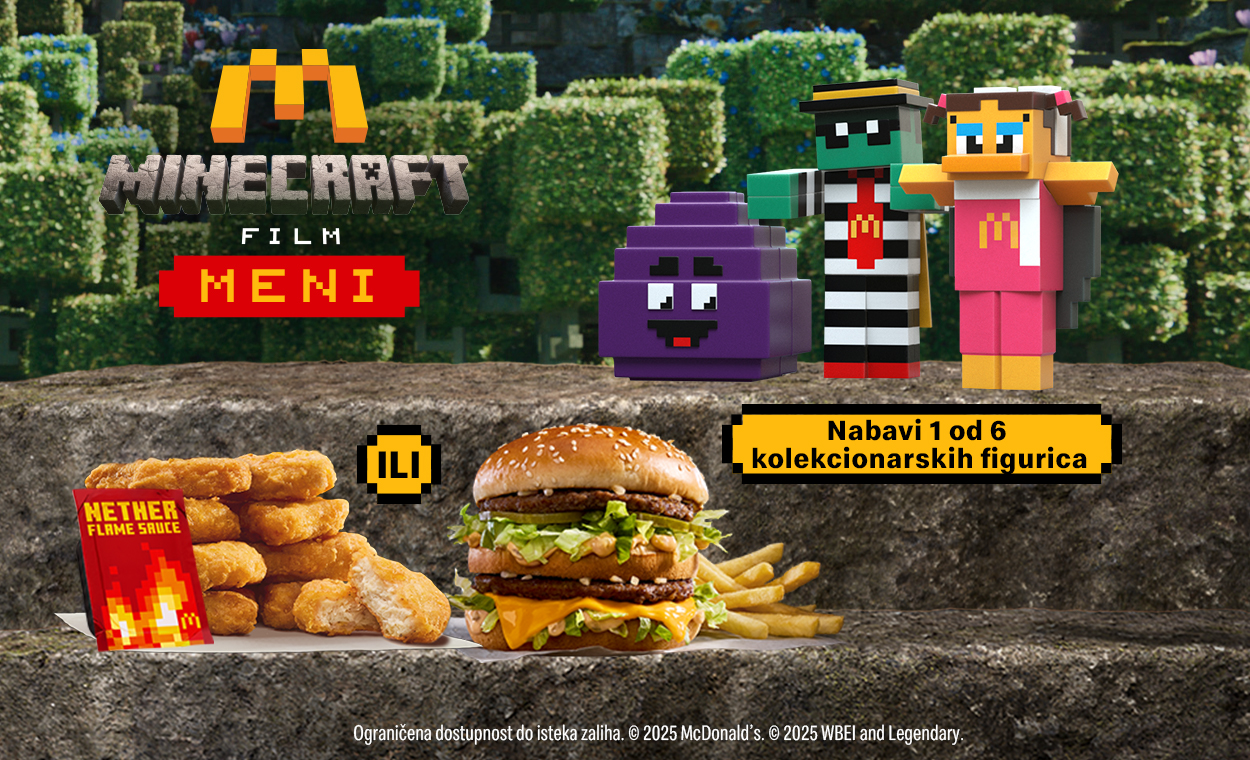 U McDonald's aplikaciji potražite ekskluzivni Minecraft Film Meni!