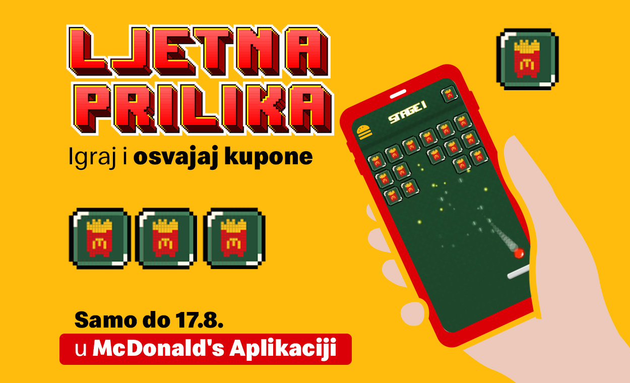 Zaigraj Ljetnu priliku u McDonald's aplikaciji i osvoji super kupone