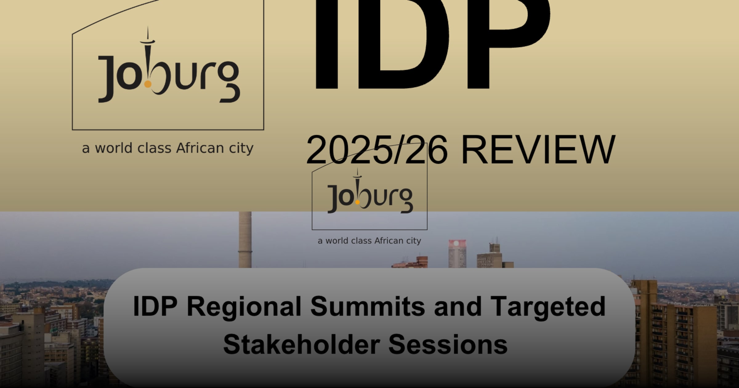 IDP 2025/26 Review: IDP Regional Summits & Targeted Stakeholder ...