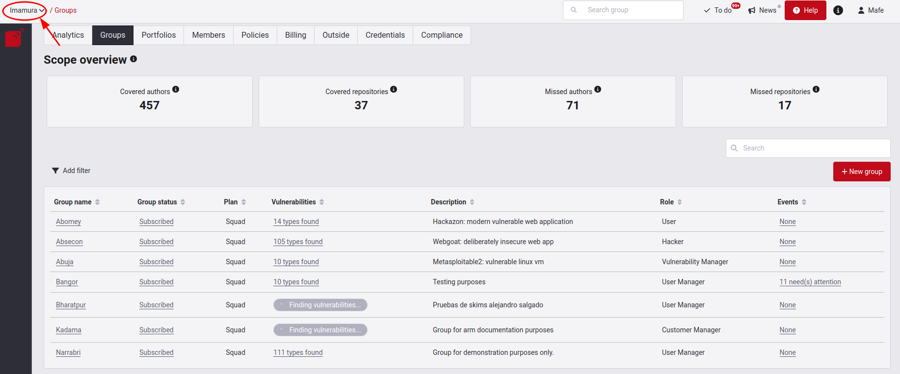 Create another organization | Fluid Attacks Help