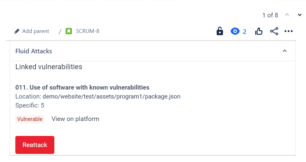 Request reattacks from Jira issues | Fluid Attacks