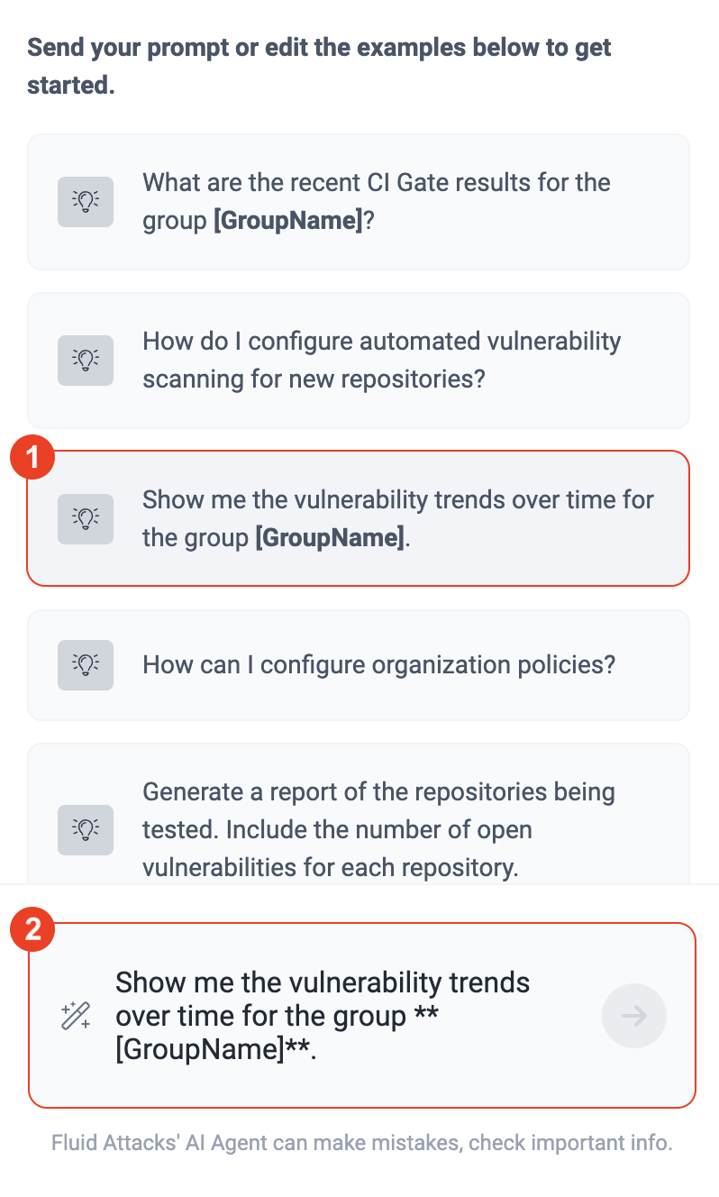 Ask the AI Agent | Fluid Attacks Help