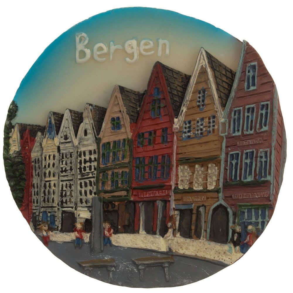 Magnet Bryggen rund D:5,7cm Folk Engros