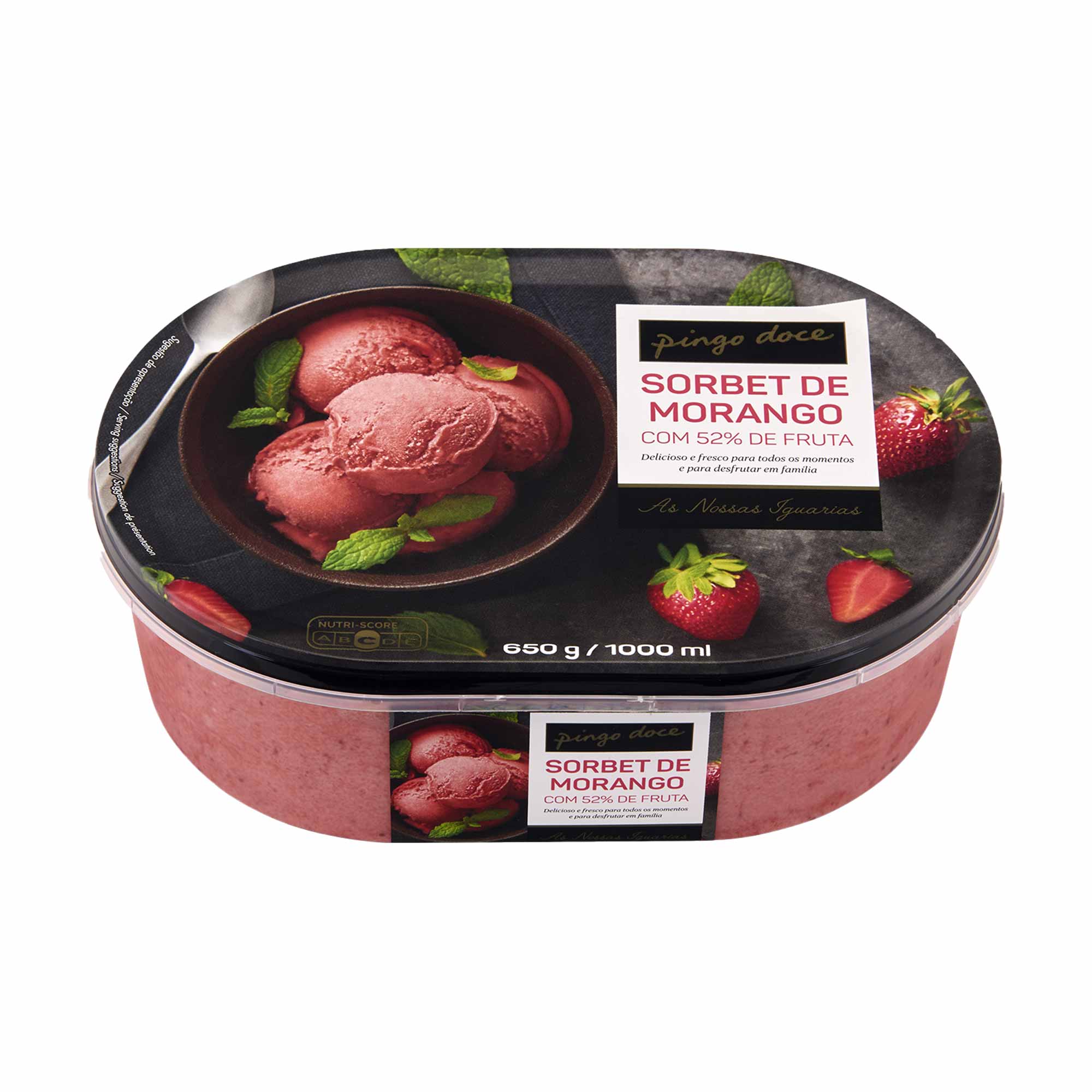 Mercadão Pingo Doce Gelado Sorbet De Morango 50 Fruta Iguarias Pingo Doce