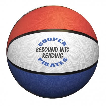 Custom Mini Rubber Basketball Red White Blue | Mini Basketballs