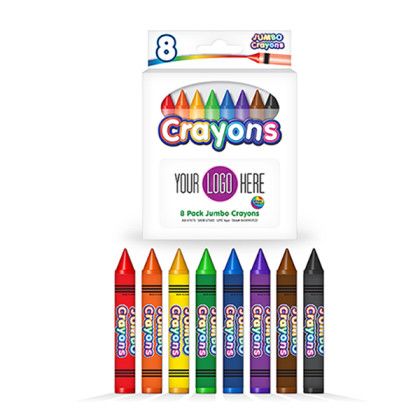 Full Color Customized Box of 8 Jumbo Crayons
