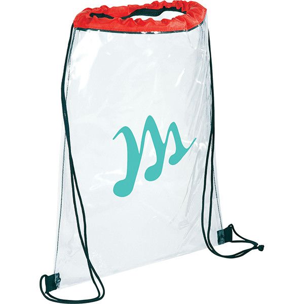 Imprinted Rally Clear Drawstring Bag | Custom Security Bags