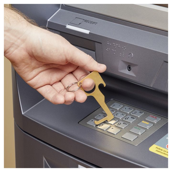 Printed No Contact Brass Keychain| Printed Touchless Tools