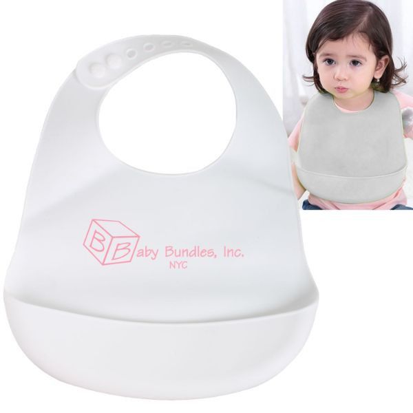 Custom Imprinted Silicone Baby Bib | Logo Baby Gifts