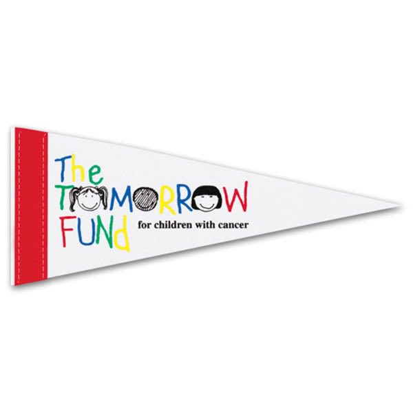 Sewn Strip White Pennant - 5 Inch x 12 Inch | Customized Pennant
