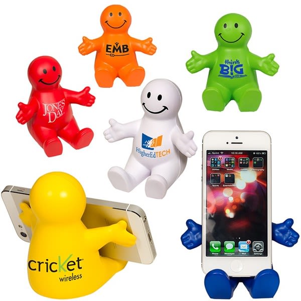 Imprinted Happy Dude Cell Phone Holder | Promo Cell Phone Holder