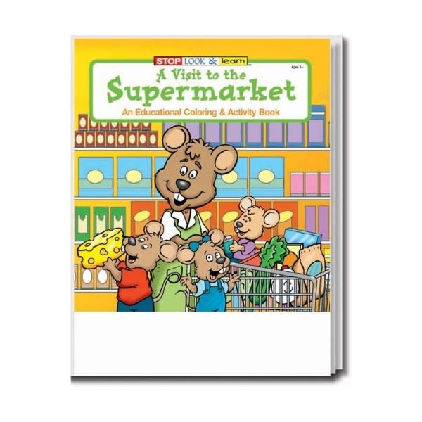 Visit the Supermarket Coloring Book | Custom Coloring Books for Kids