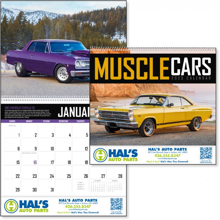 Muscle Car Promotional Calendar | Customized Appointment Calendars