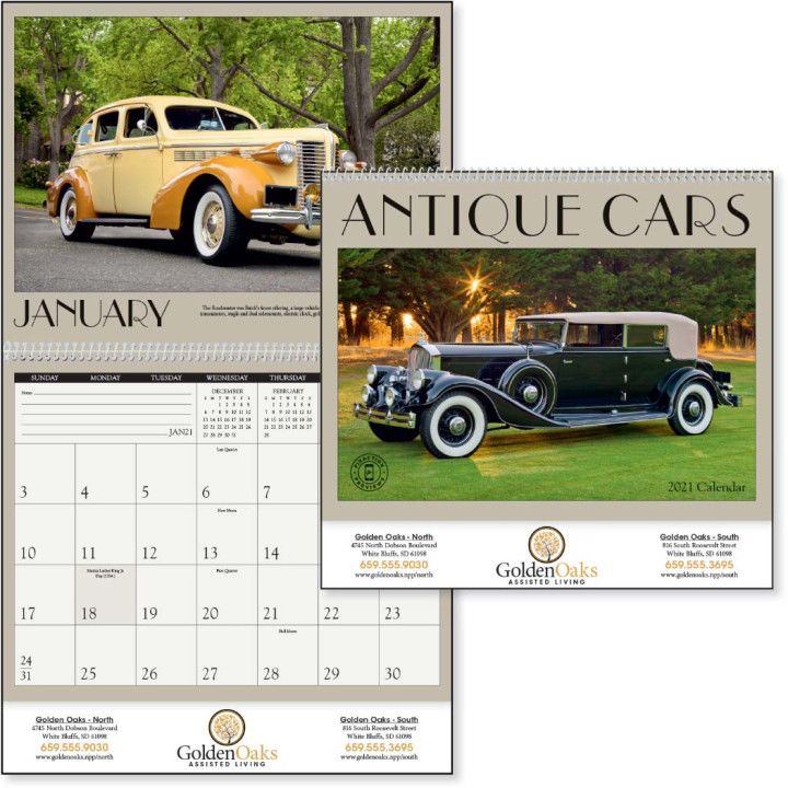 Custom Premium Appointment Calendar - Antique Cars | Promo Calendars