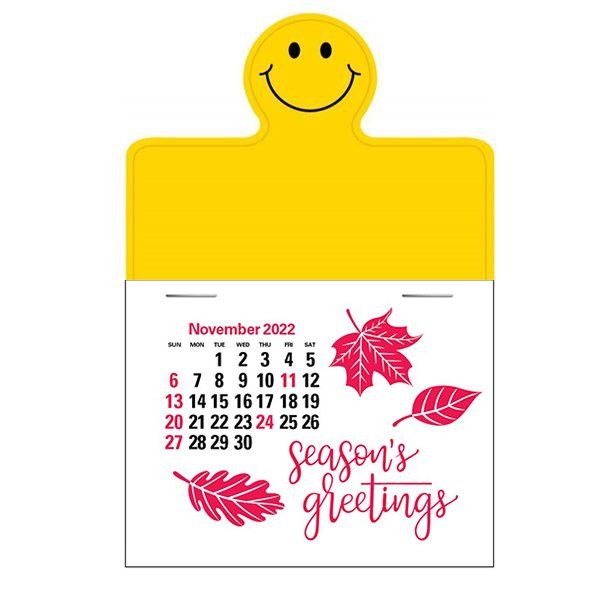 Press-N-Stick Custom Logo Calendar - Happy Face | Custom Calendar