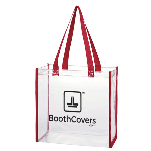 Clear Logo Tote Bag With Color Trim | Custom Promotional Tote Bags