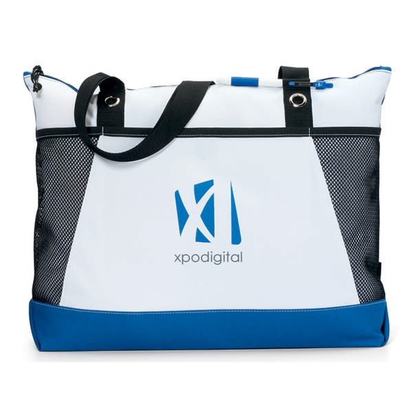 Polyester Two Tone Business Tote With Logo Custom Business Tote