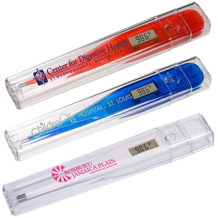 Custom Digital Thermometer w/ Imprinted Clear Case | Promo Thermometer