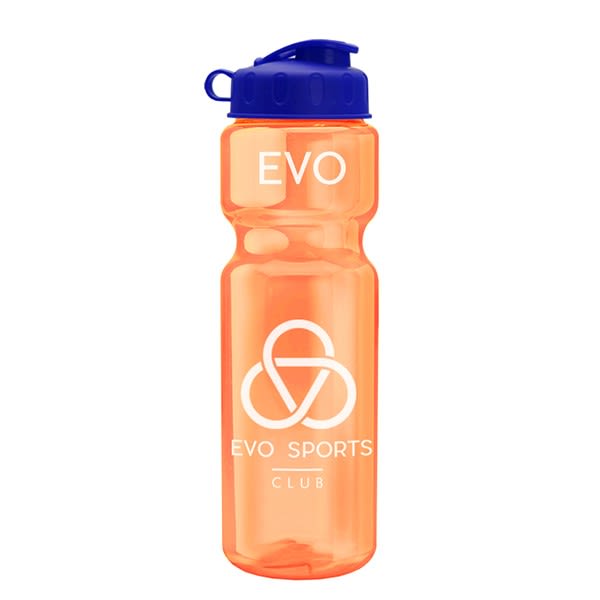 Large Transparent Flip-Top Water Bottle | Bulk Clear Sport Bottles