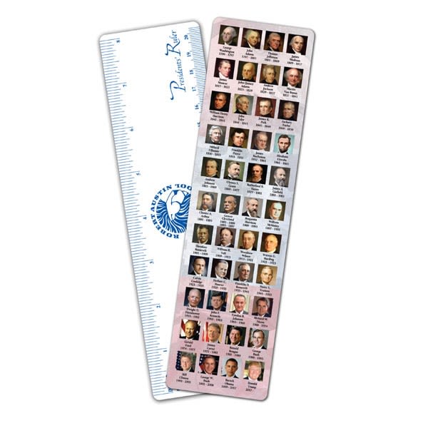 8" Plastic Presidents' Ruler with Custom Logo | Promotional Rulers