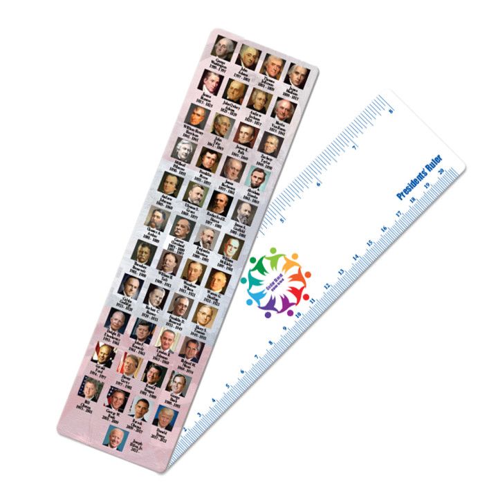 8" Plastic Presidents' Ruler with Custom Logo | Promotional Rulers