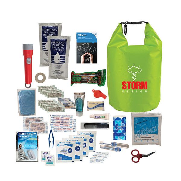 Imprinted Dry Bag Survival Kit | Logo Emergency Bag Set